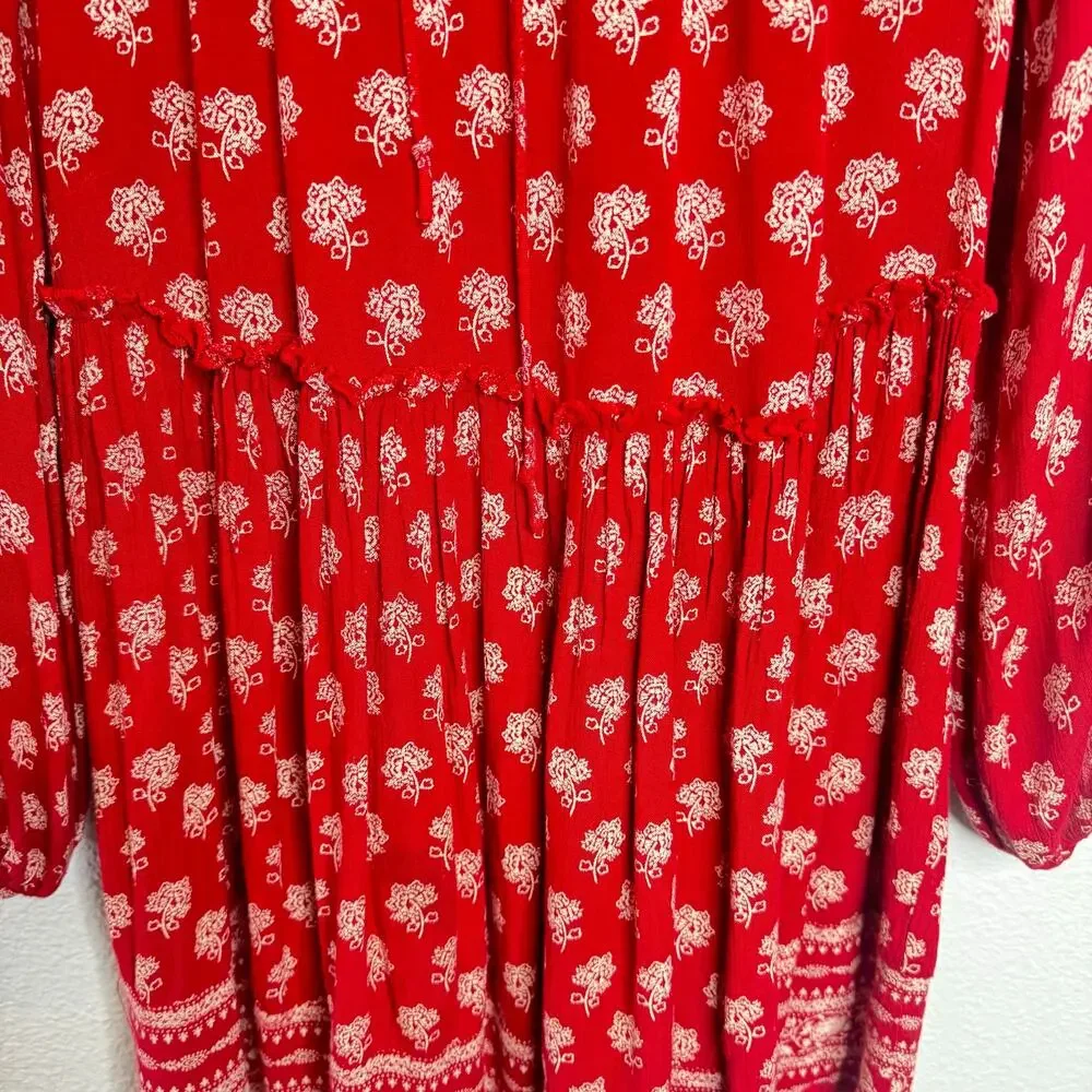 Trafaluc by Zara | Dresses | Zara Trafaluc Red Floral Boho Mini Dress ...